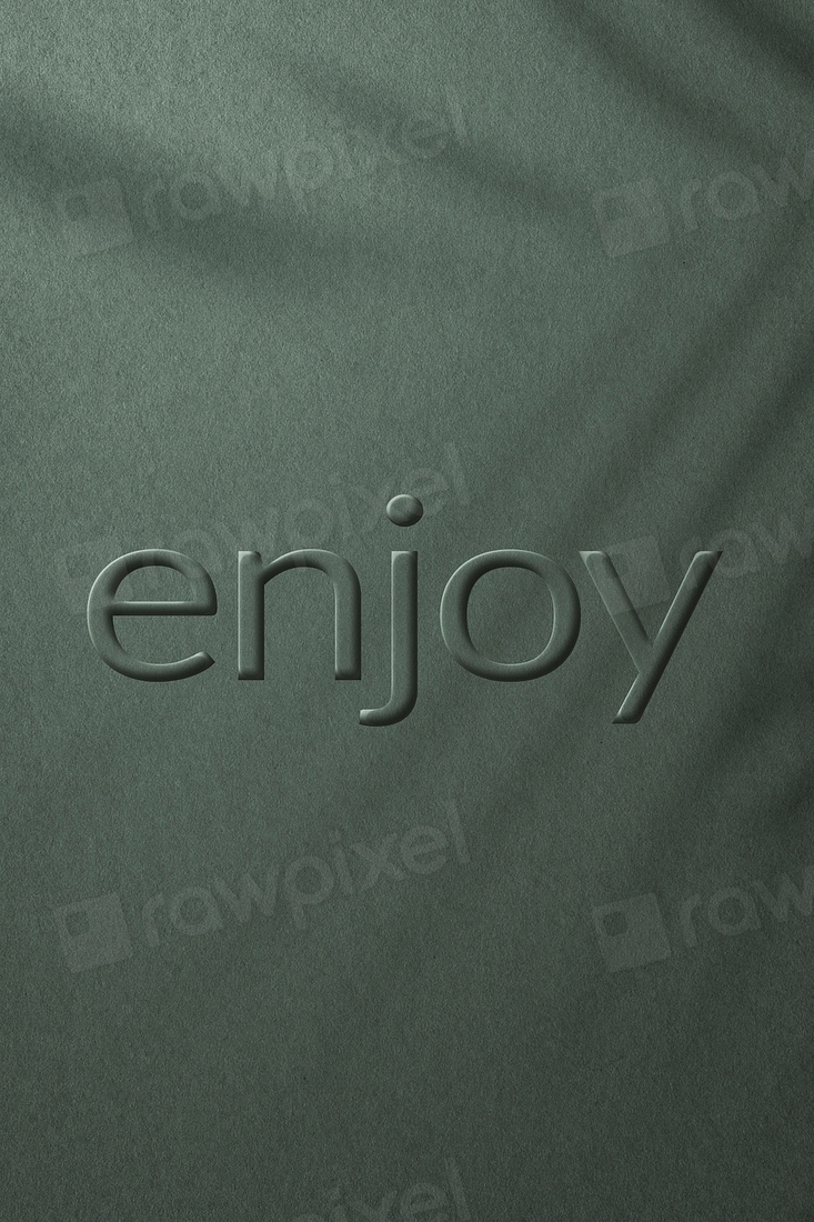 Word enjoy embossed typography design | Free Photo - rawpixel