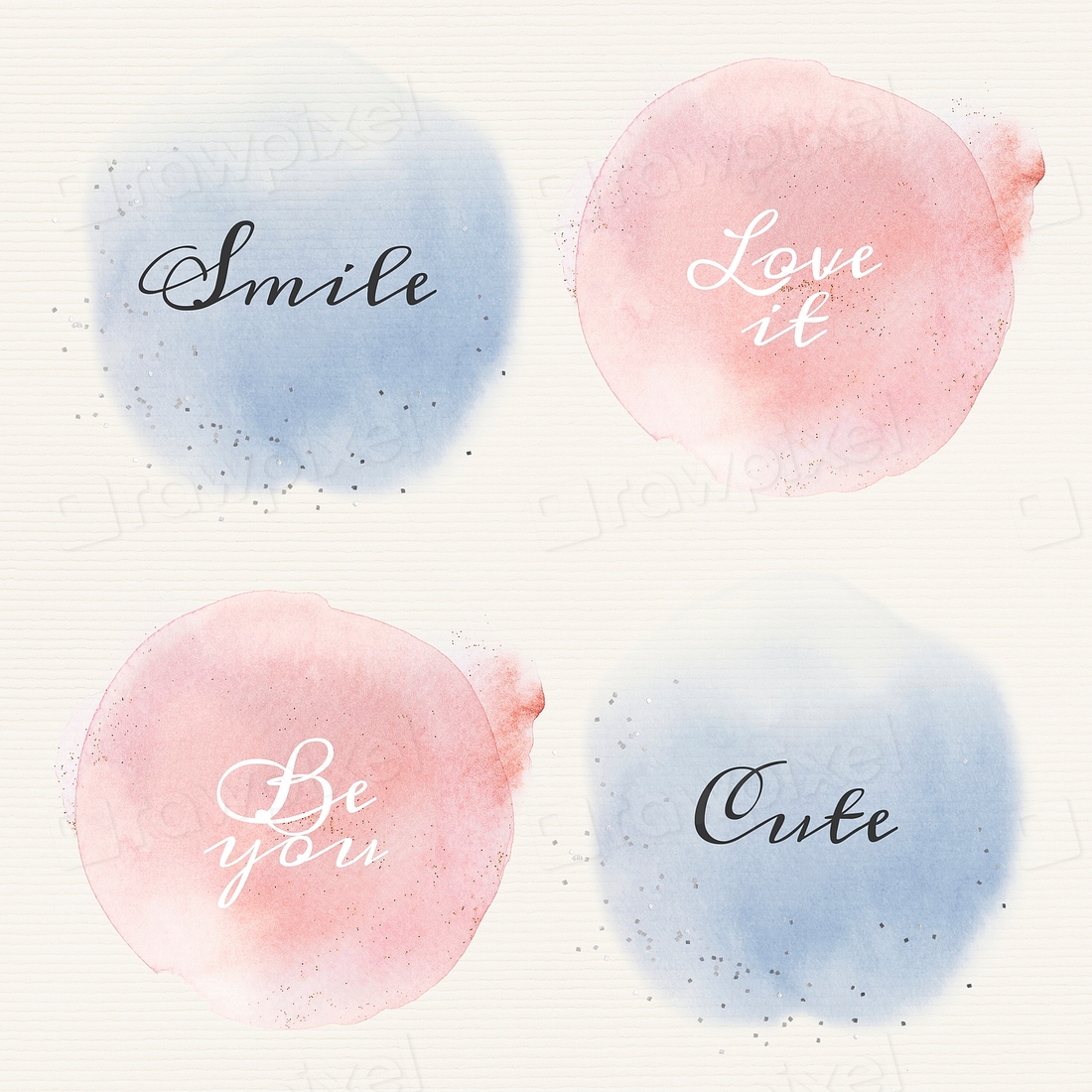 Calligraphy word badge template set | Premium PSD - rawpixel