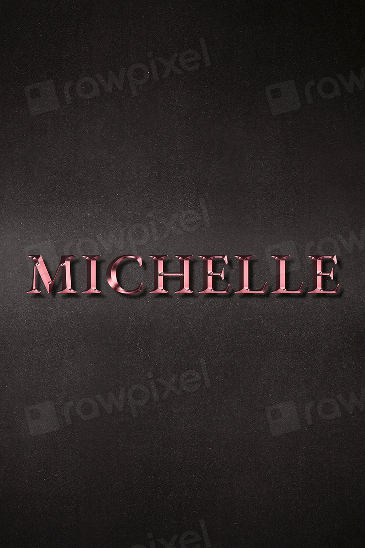 Michelle typography metallic rose gold | Free Photo - rawpixel