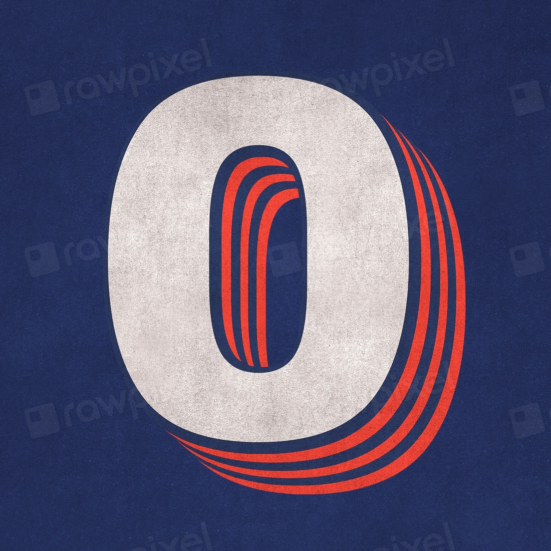 Number 0 layered effect red | Premium PSD - rawpixel