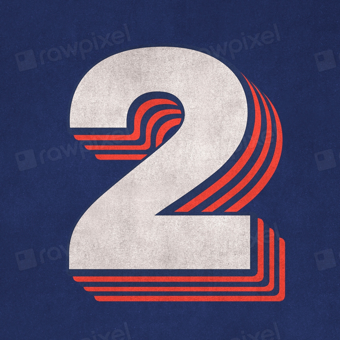 Number 2 layered effect red | Premium PSD - rawpixel