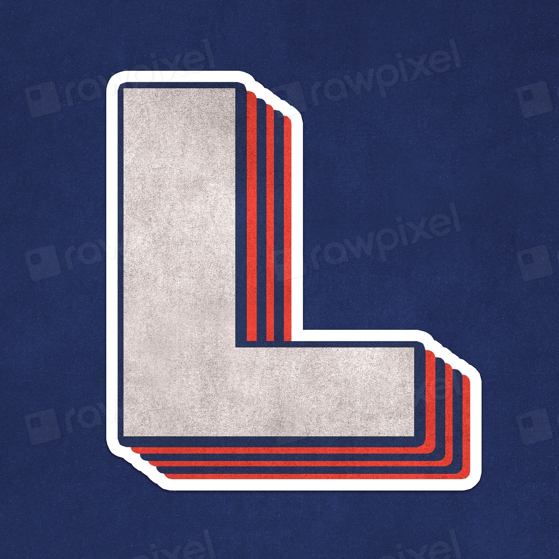 Letter L layered effect text | Premium PSD - rawpixel