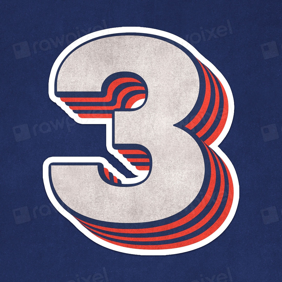 Number three layered text effect | Premium PSD - rawpixel