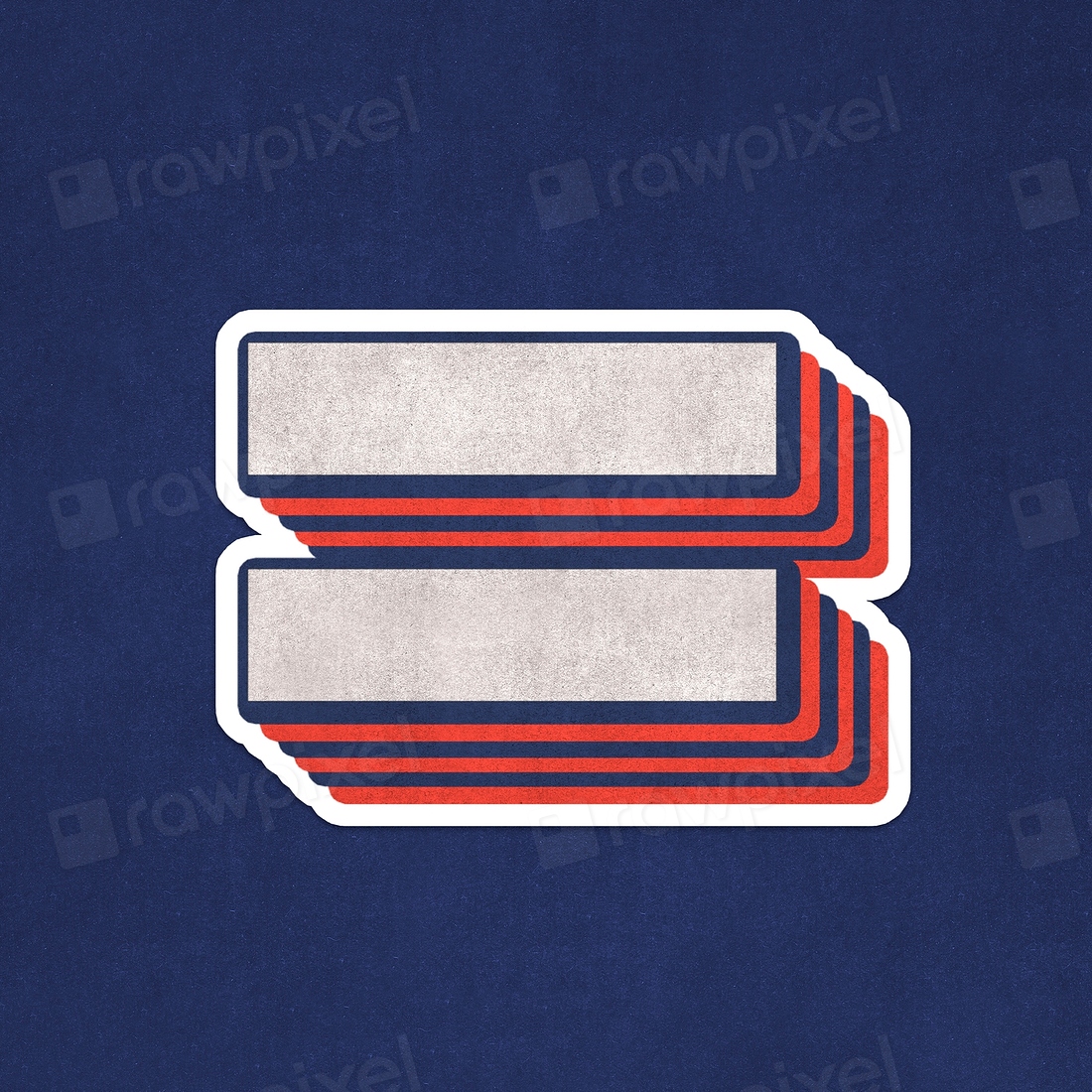 Gray layered equals sign sticker | Premium PSD - rawpixel