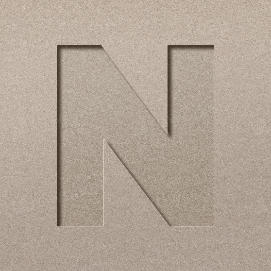 Paper cut capital letter N | Premium PSD - rawpixel