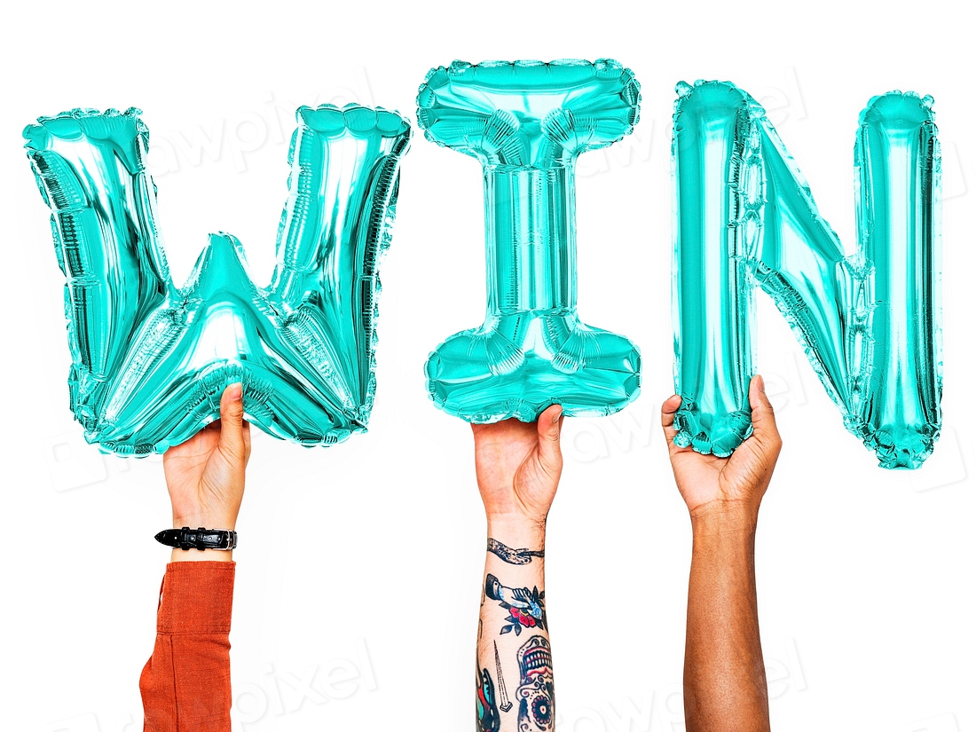 Hands showing win balloons word | Premium Photo - rawpixel