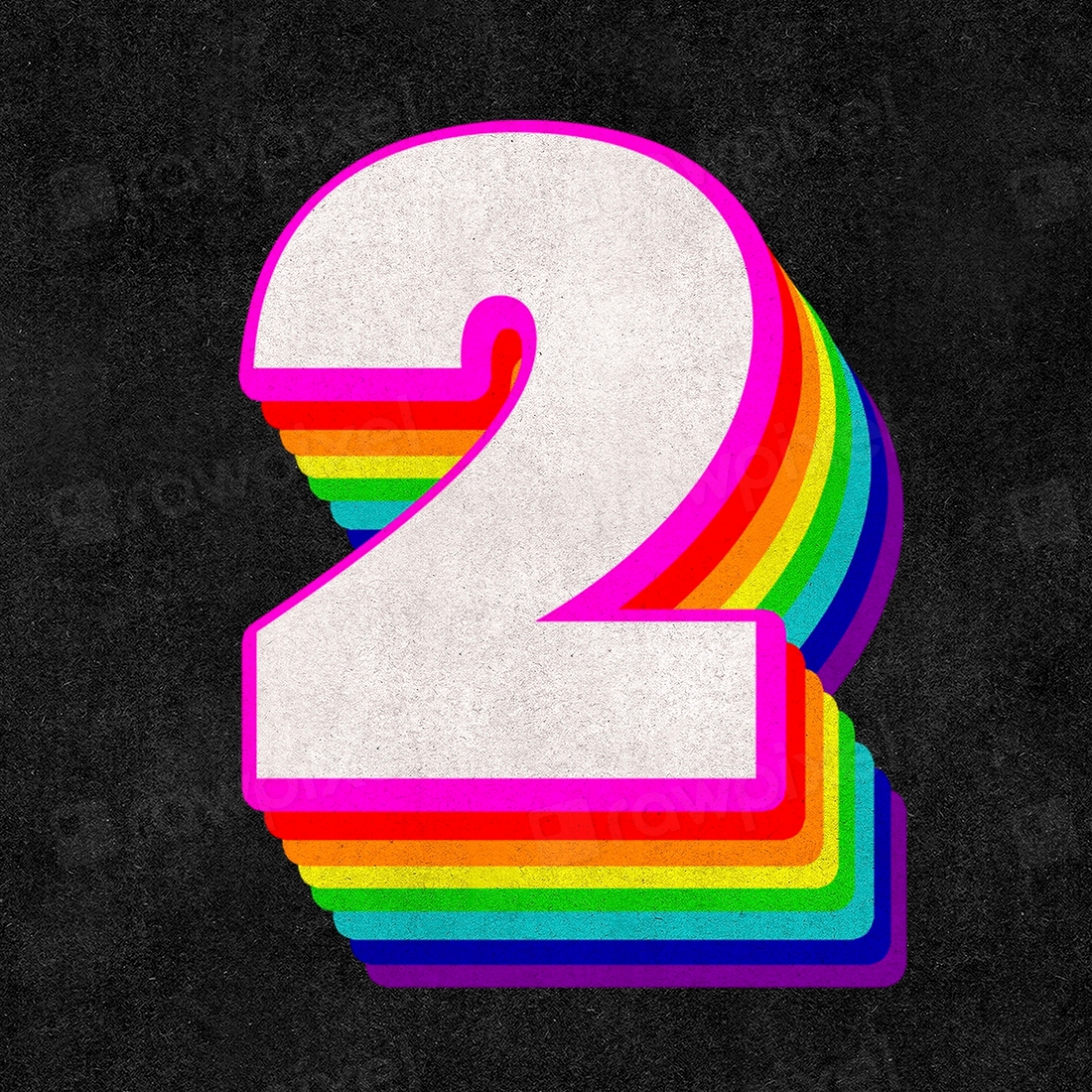 2 font psd 3d rainbow | Premium PSD - rawpixel