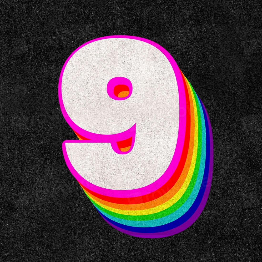 Number 9 font psd 3d | Premium PSD - rawpixel
