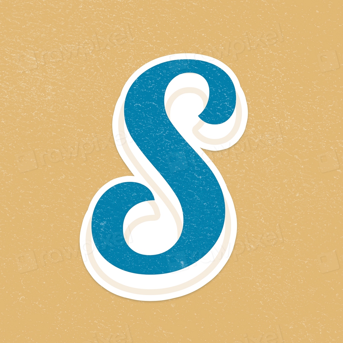 Psd retro letter S bold | Premium PSD - rawpixel