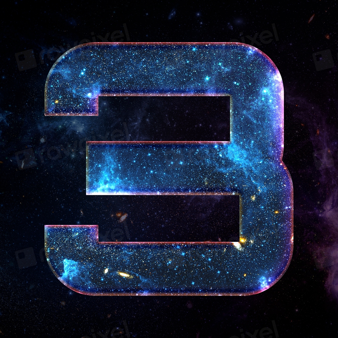 Number 3 psd galaxy effect | Premium PSD - rawpixel