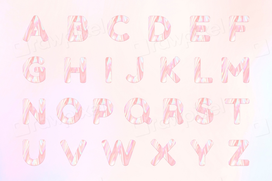 Holographic pastel psd English alphabet | Premium PSD - rawpixel