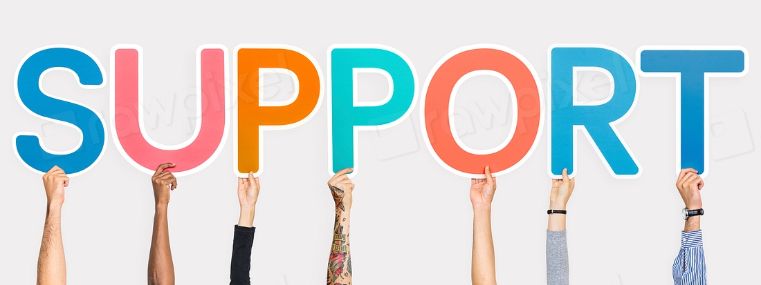 Colorful letters forming word support | Premium PSD - rawpixel