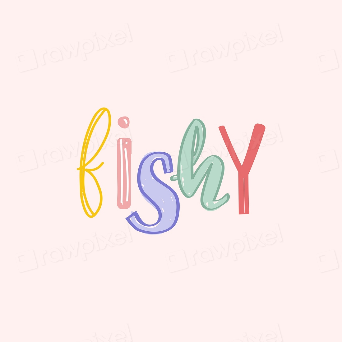 Fishy word psd doodle font | Premium PSD - rawpixel