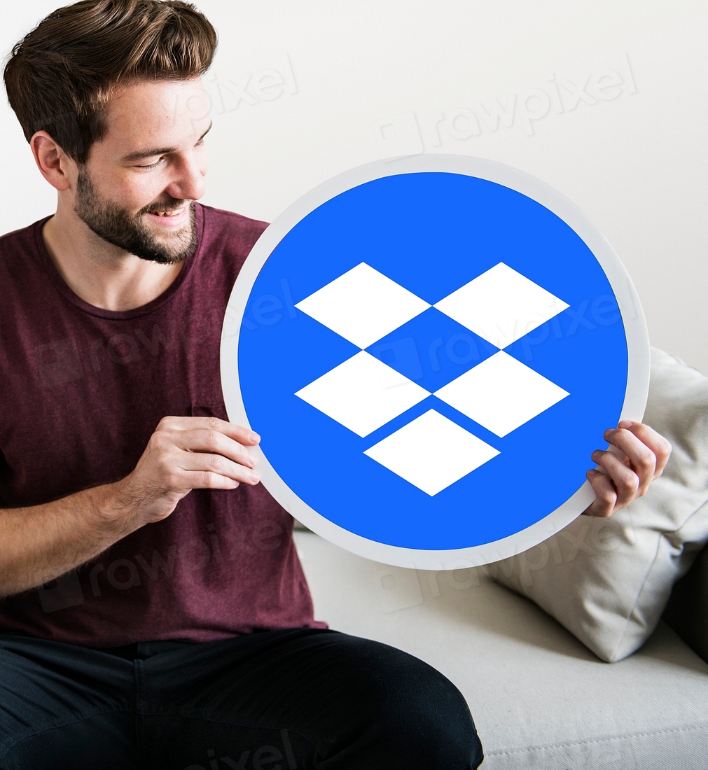 Male holding a Dropbox logo | Free Photo - rawpixel