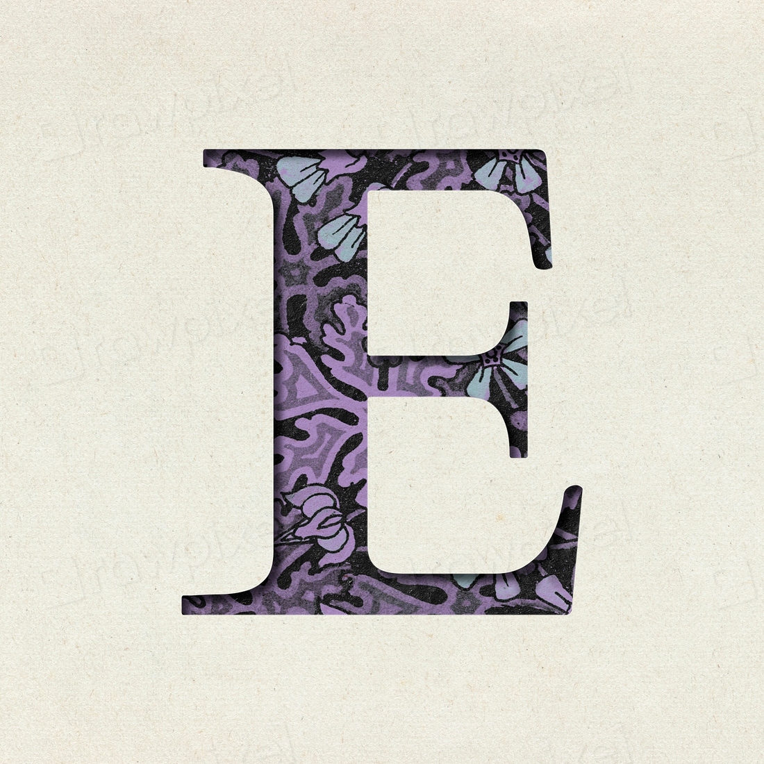 Vintage purple letter psd E | Premium PSD - rawpixel