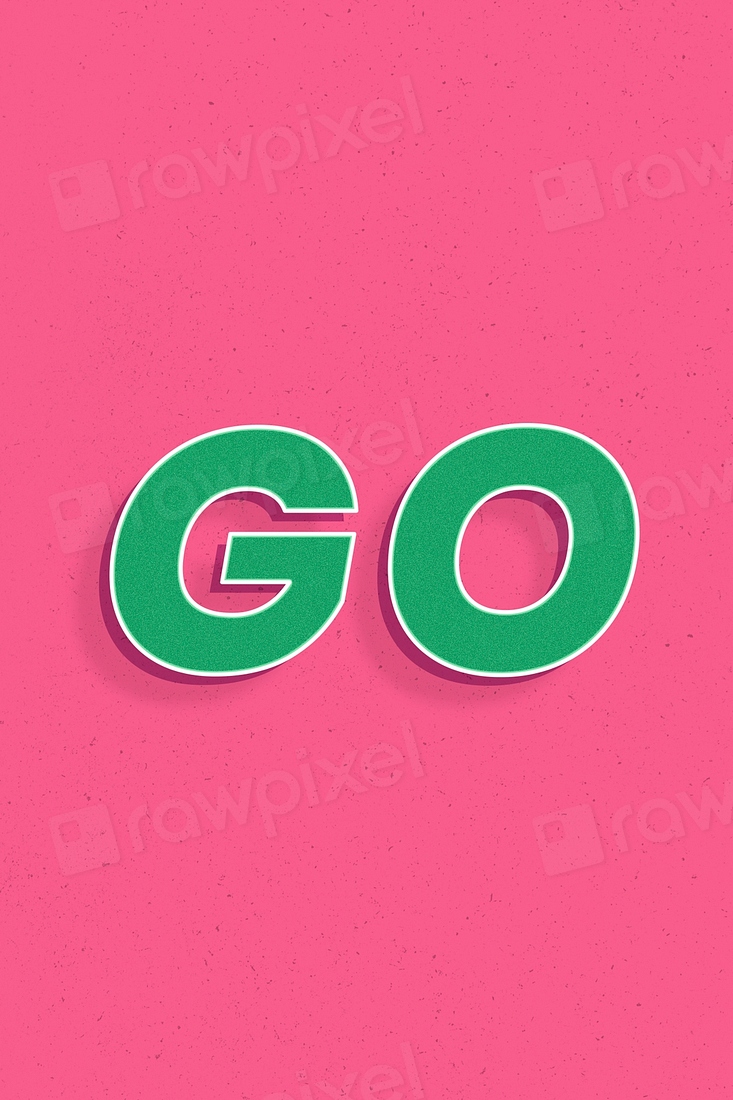 Go word italic font shadow | Free Photo - rawpixel