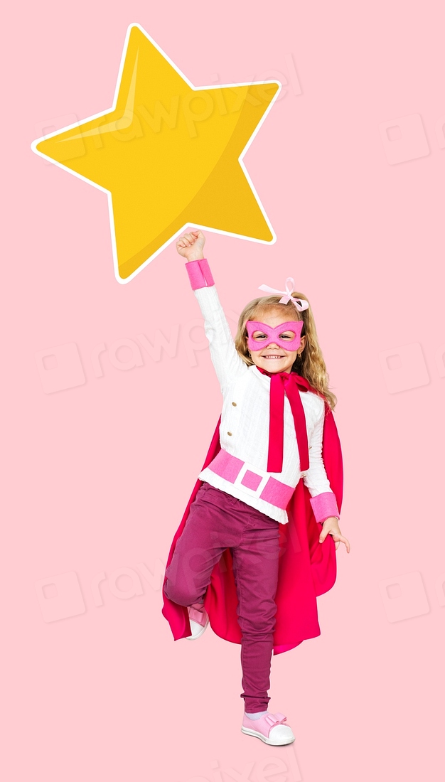 Superhero with a golden star | Premium PSD - rawpixel