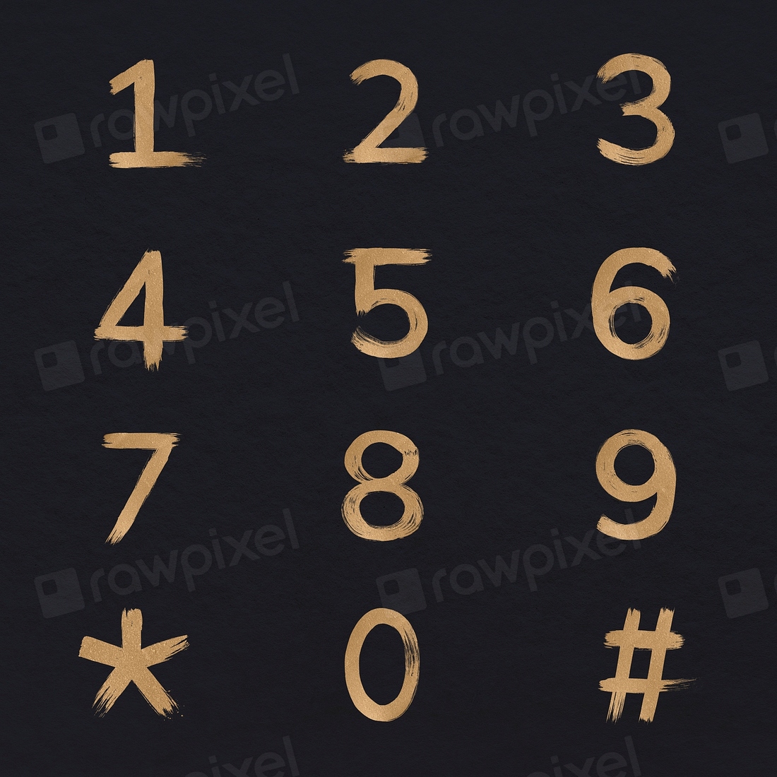 Brush stroke gold psd number | Premium PSD - rawpixel