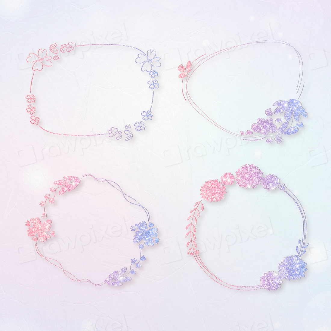 Glitter effect gradient frame collection | Premium Photo - rawpixel