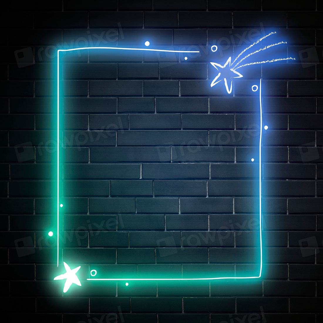 Frame neon sign psd planet | Premium PSD - rawpixel