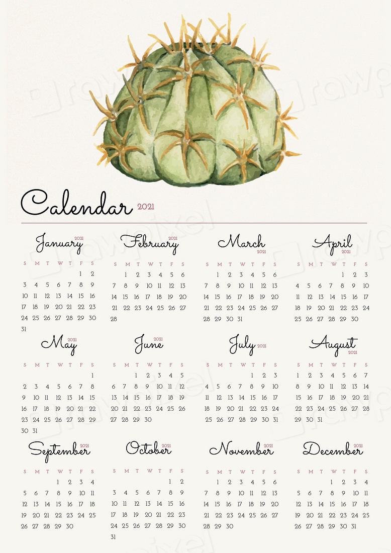 2021 editable calendar template vector | Premium Vector - rawpixel