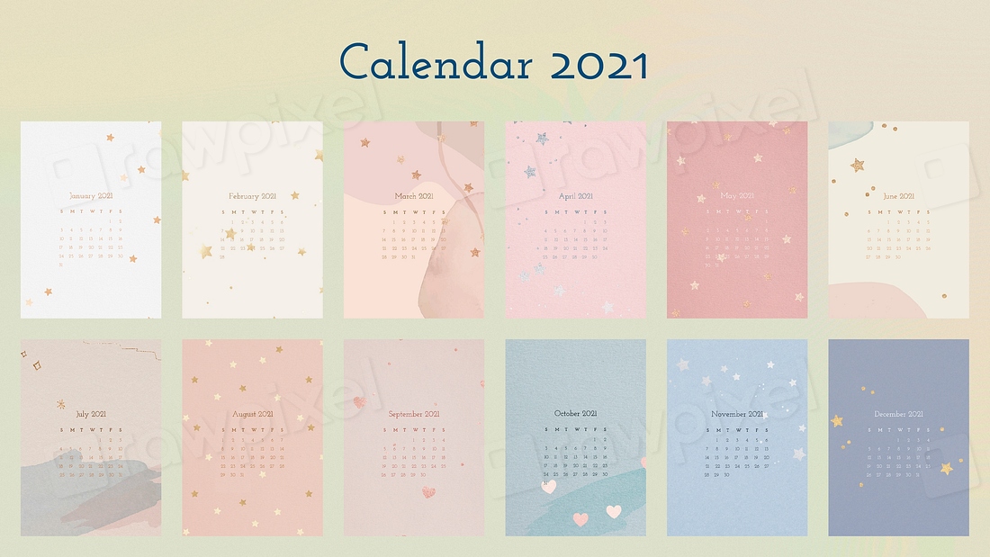 Calendar 2021 editable template vector | Premium Vector - rawpixel