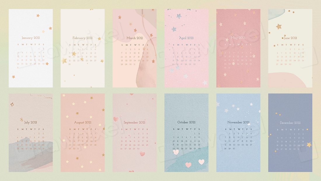 Calendar 2021 editable template vector | Premium Vector - rawpixel