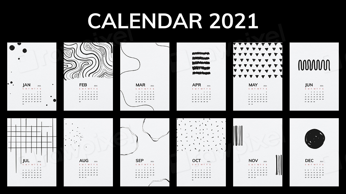Calendar 2021 yearly editable template | Premium Vector - rawpixel