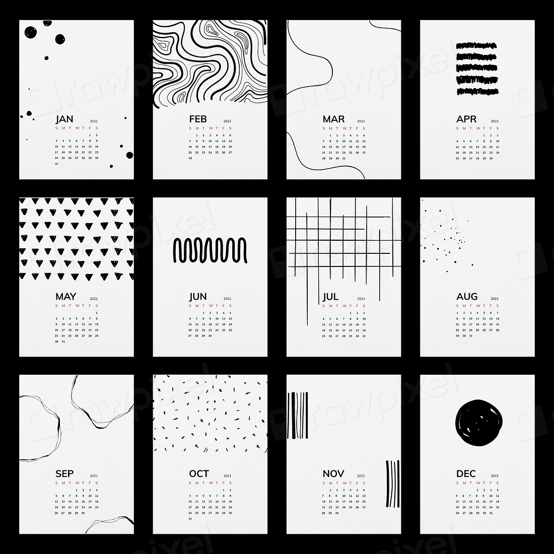 Calendar 2021 editable template psd | Premium PSD - rawpixel