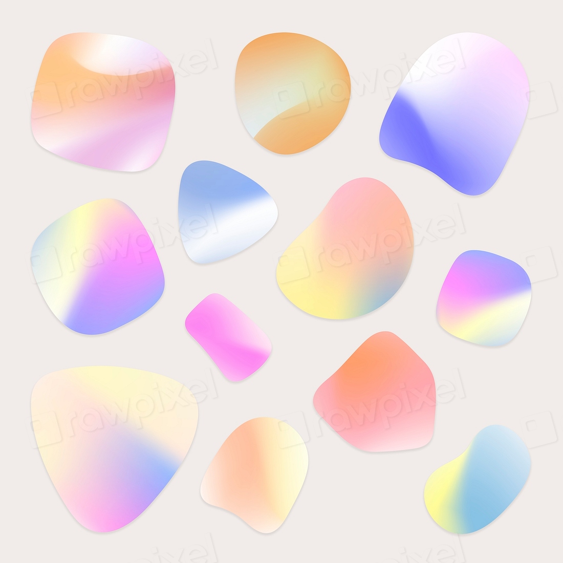 Vibrant stickers psd holographic gradient | Premium PSD - rawpixel