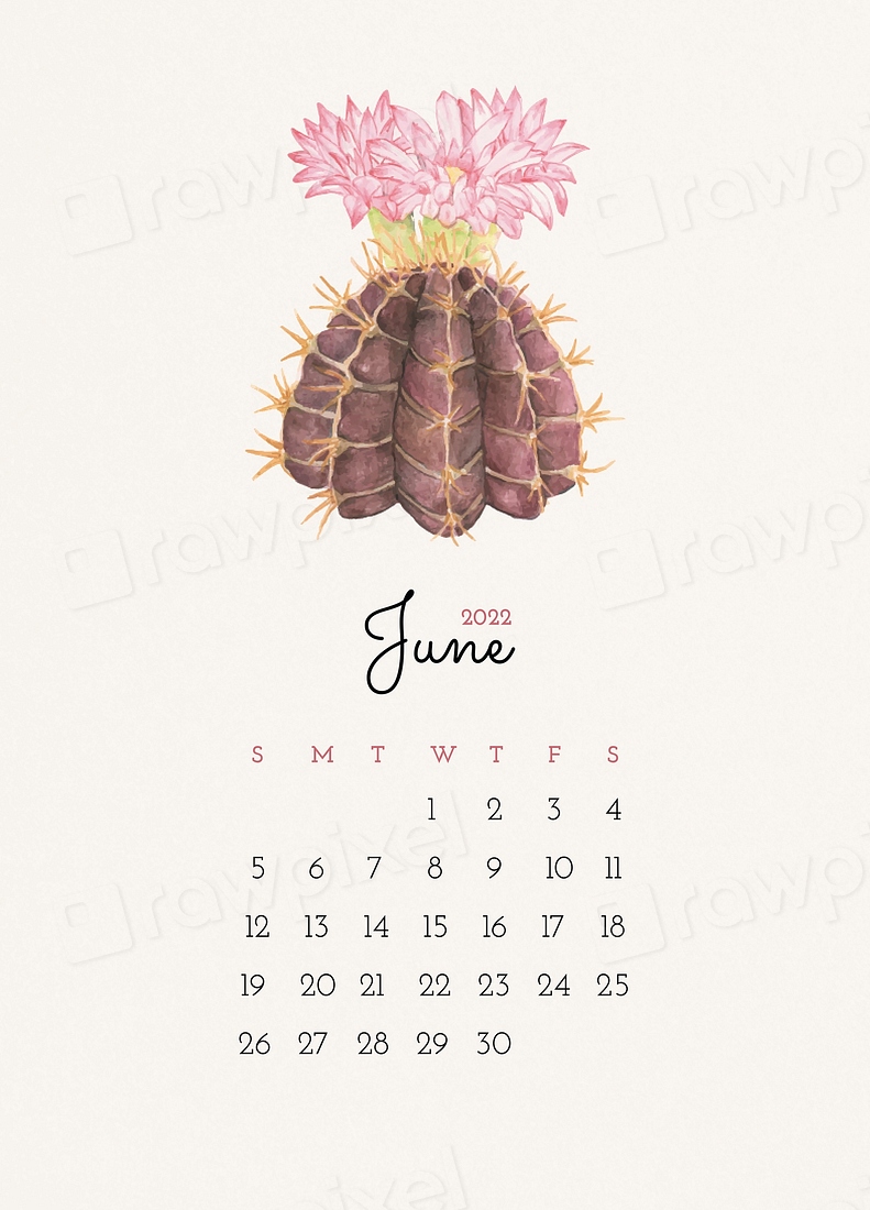 Flower 2022 June calendar template, | Premium PSD Template - rawpixel