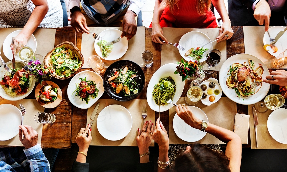 Aerial view table full food | Premium Photo - rawpixel