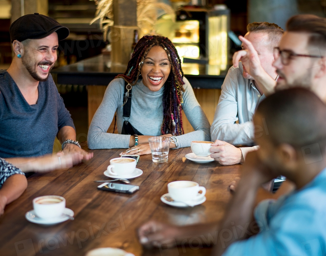 Diverse People Hang Coffee Cafe | Premium Photo - rawpixel