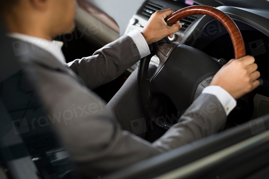 Businessman Drive Car Hands Steering | Premium Photo - rawpixel