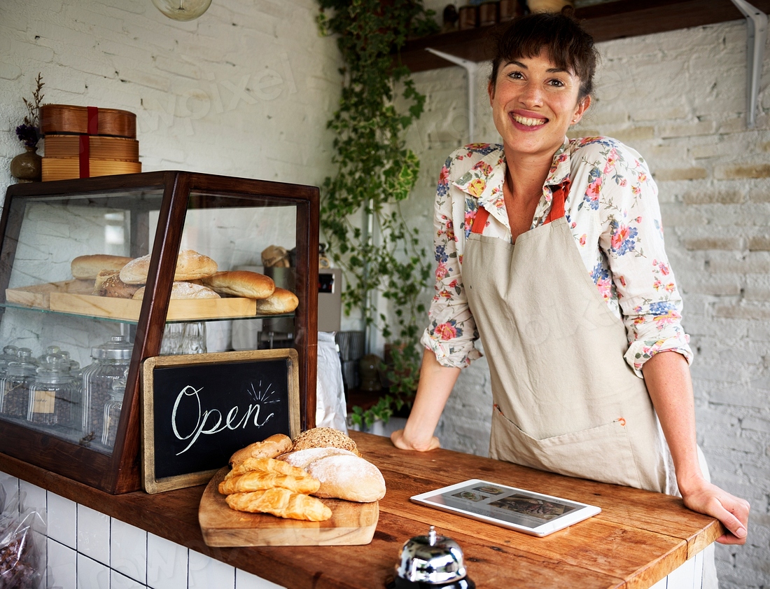 Smiling woman wooden bake house | Premium Photo - rawpixel
