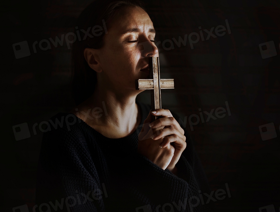 Woman Holding Cross Praying God | Premium Photo - rawpixel