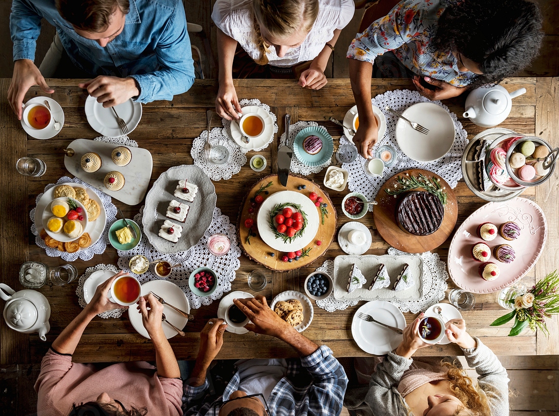Friends Gathering Together Tea Party | Premium Photo - rawpixel