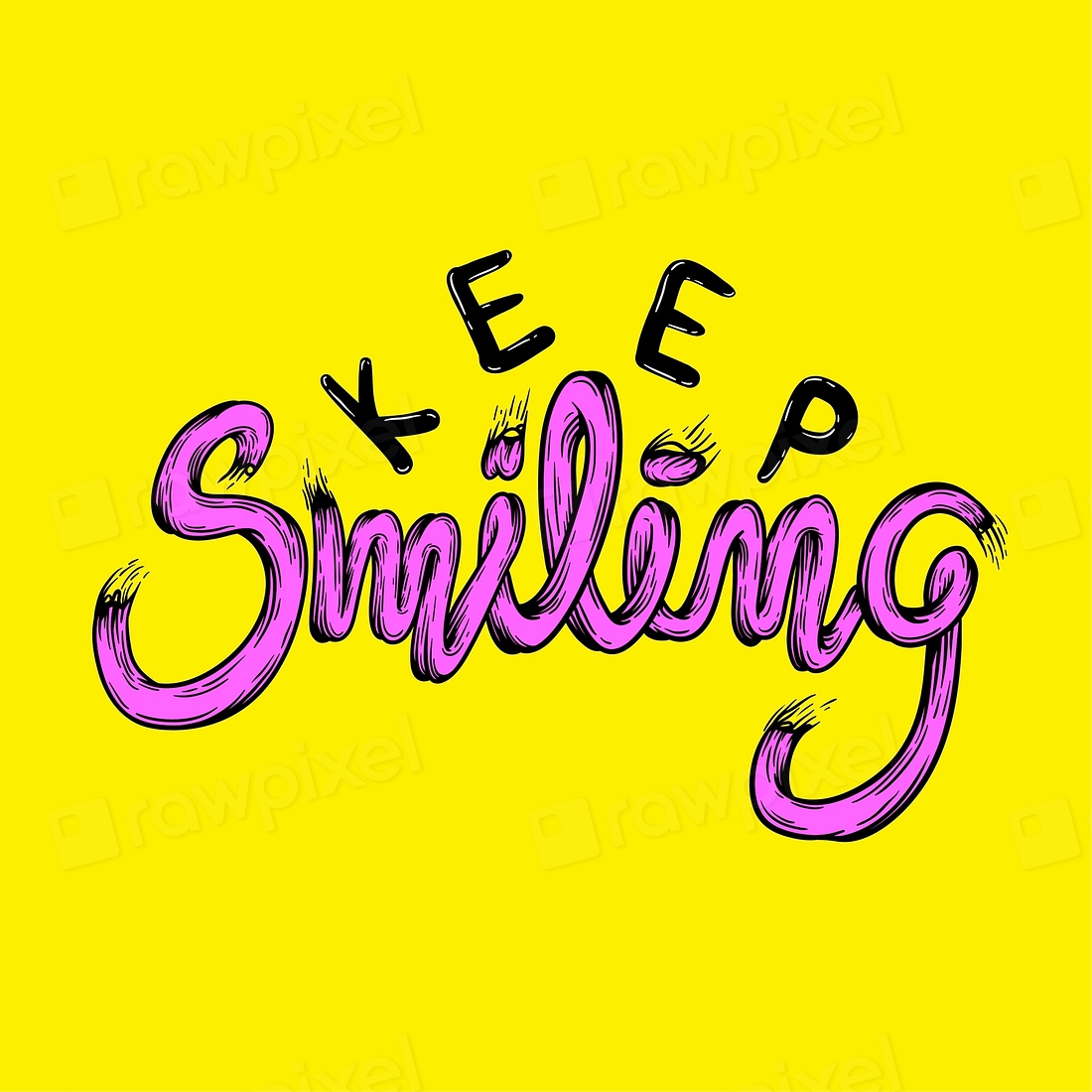 Illustration keep smiling phrase vector | Premium Vector - rawpixel
