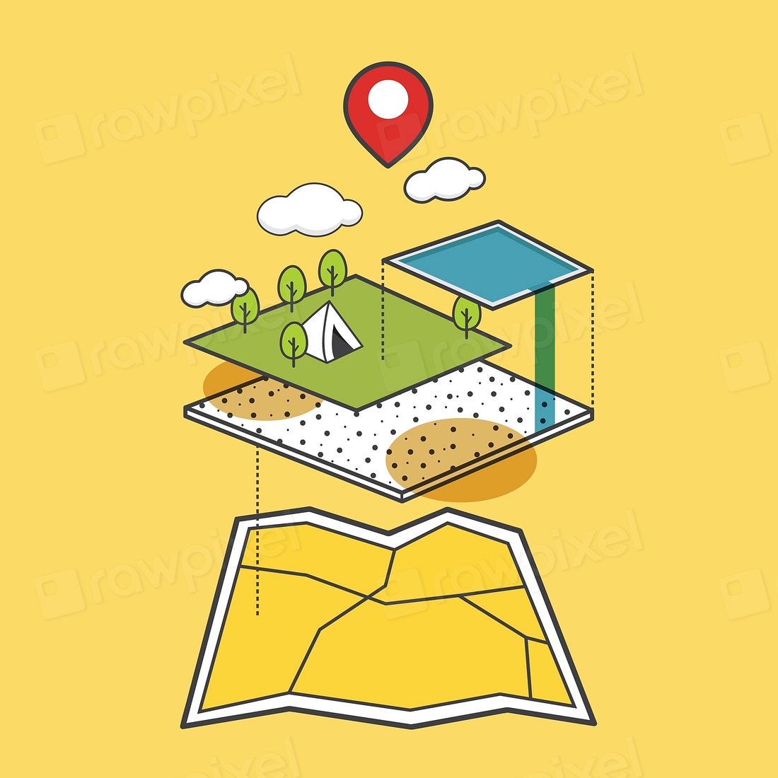 Illustration of map | Premium Vector - rawpixel