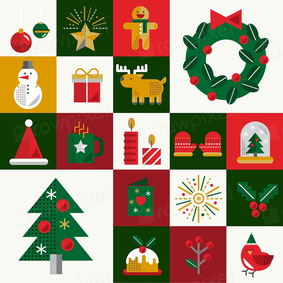 Christmas icons vector set | Premium Vector - rawpixel