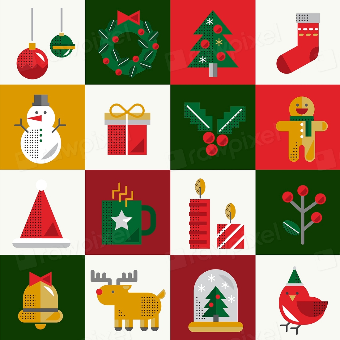 Christmas icons vector set | Premium Vector - rawpixel