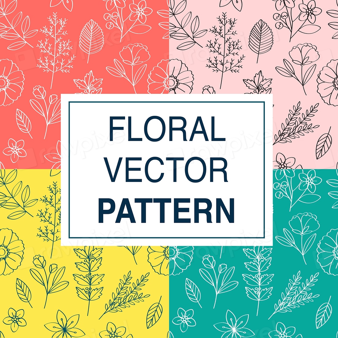 Set of floral vector patterns | Premium Vector - rawpixel