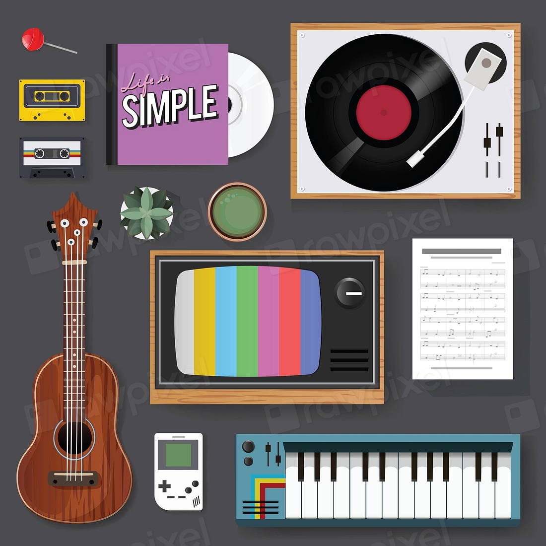 Illustration vintage music entertainment stuff | Premium Vector - rawpixel