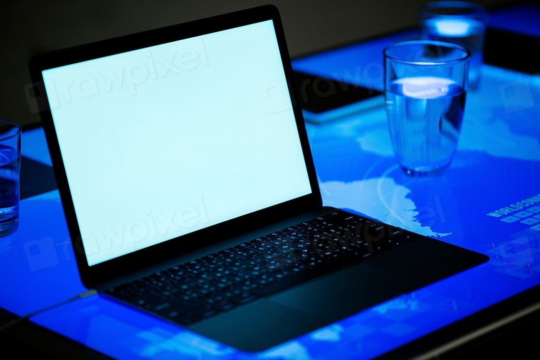 Laptop digital desk cyber space | Premium PSD Mockup - rawpixel