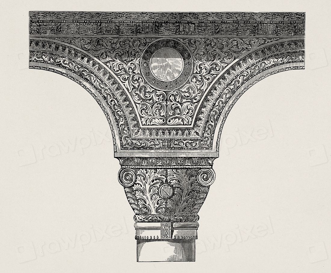 Ornate column top | Free Photo Illustration - rawpixel