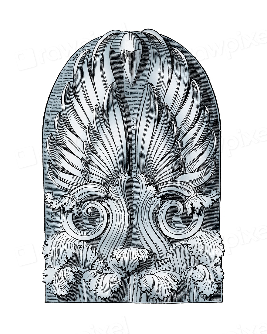 Vintage silver arch illustration wall | Premium Photo - rawpixel