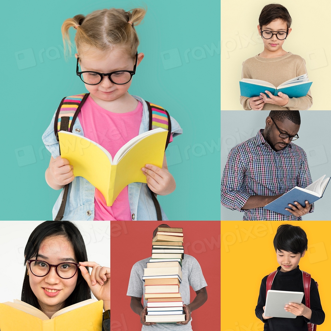 Set portraits people learning concepts | Premium Photo - rawpixel