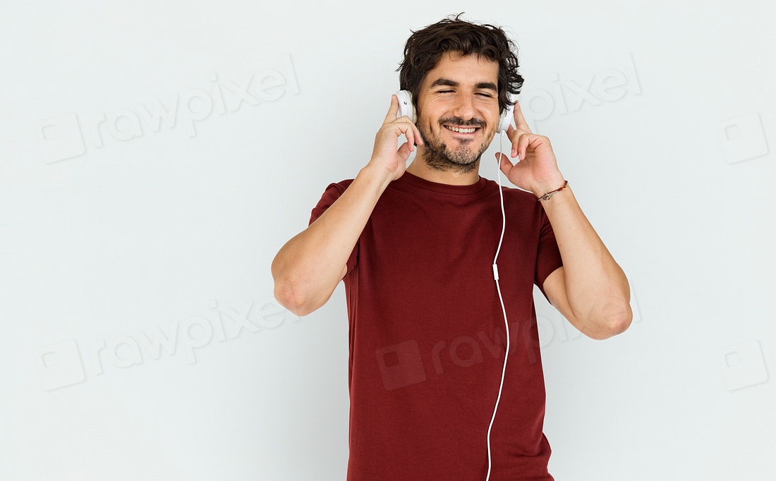 Man Listening Music Headphone Cheerful | Premium Photo - rawpixel