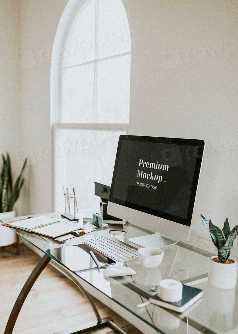 Computer desktop screen mockup | Premium PSD Mockup - rawpixel