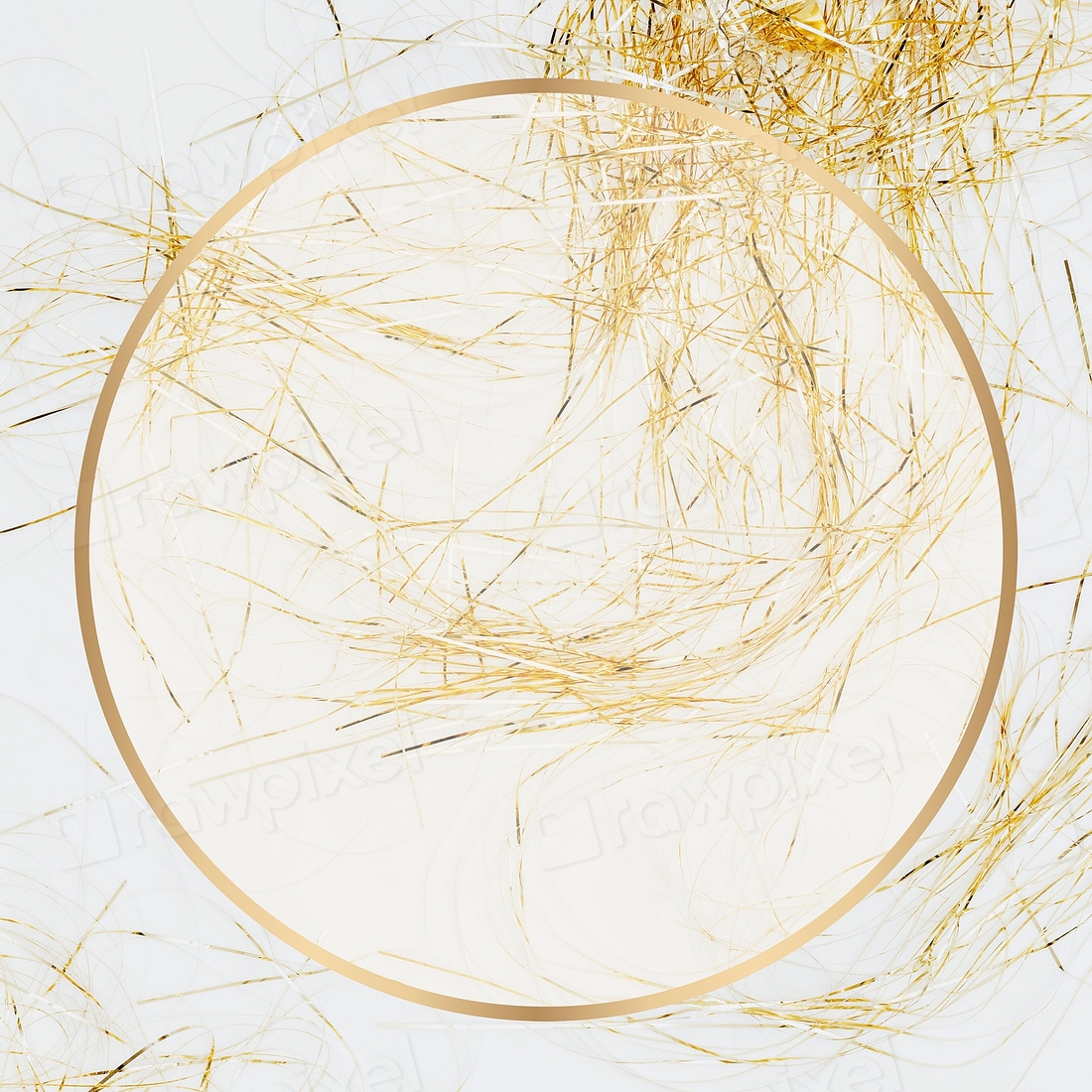 Round gold frame party streamer | Premium PSD - rawpixel